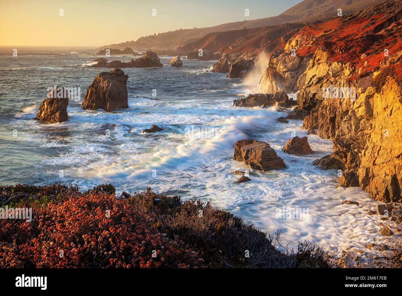 Sunset at Soberanes Point in Garrapata State Park along the Big Sur ...