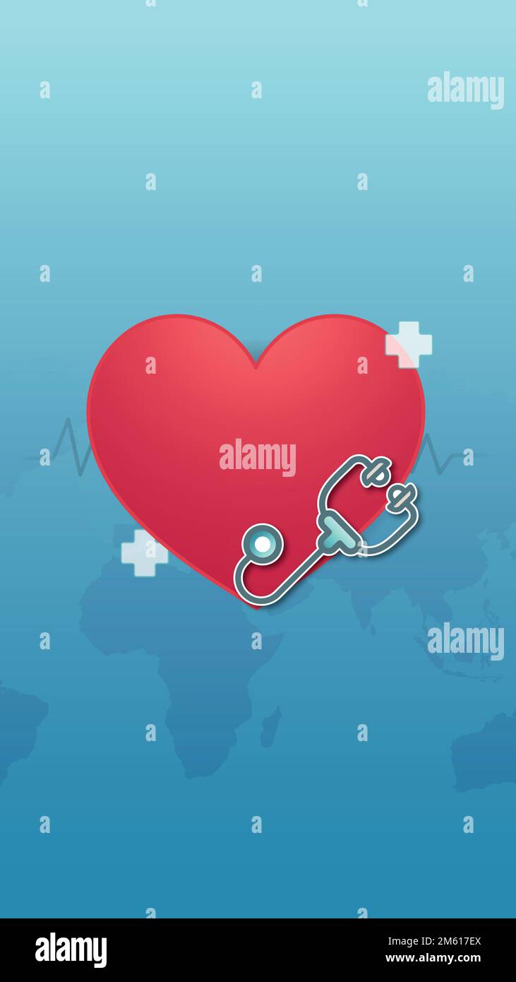 Doctor and hospital themed phone background vector Stock Vector Image ...