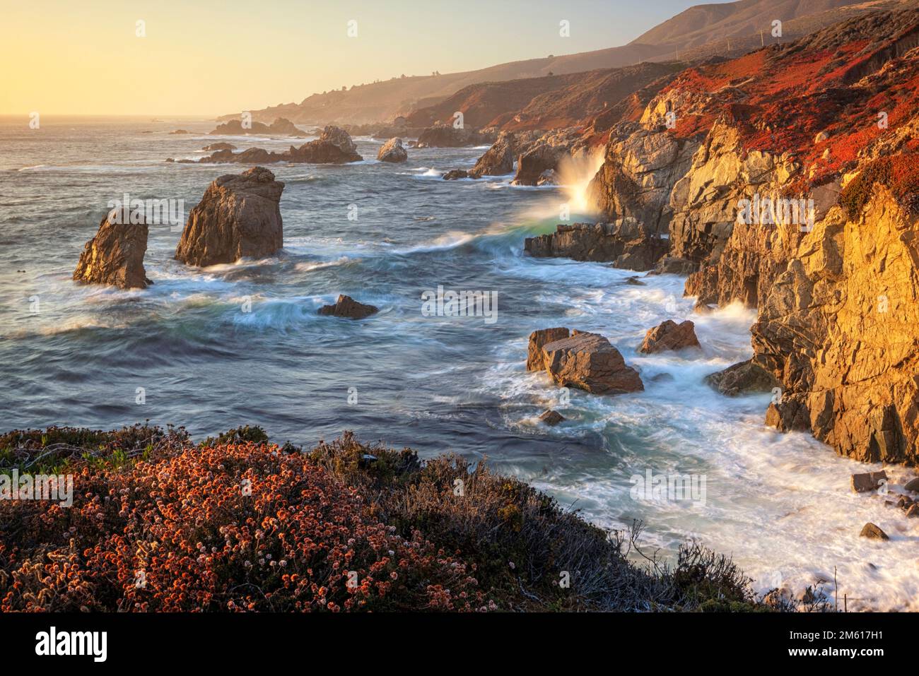 Sunset at Soberanes Point in Garrapata State Park along the Big Sur ...