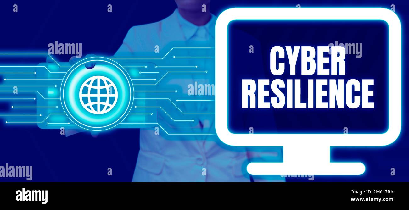Sign displaying Cyber Resilience, Concept meaning measure of how well ...