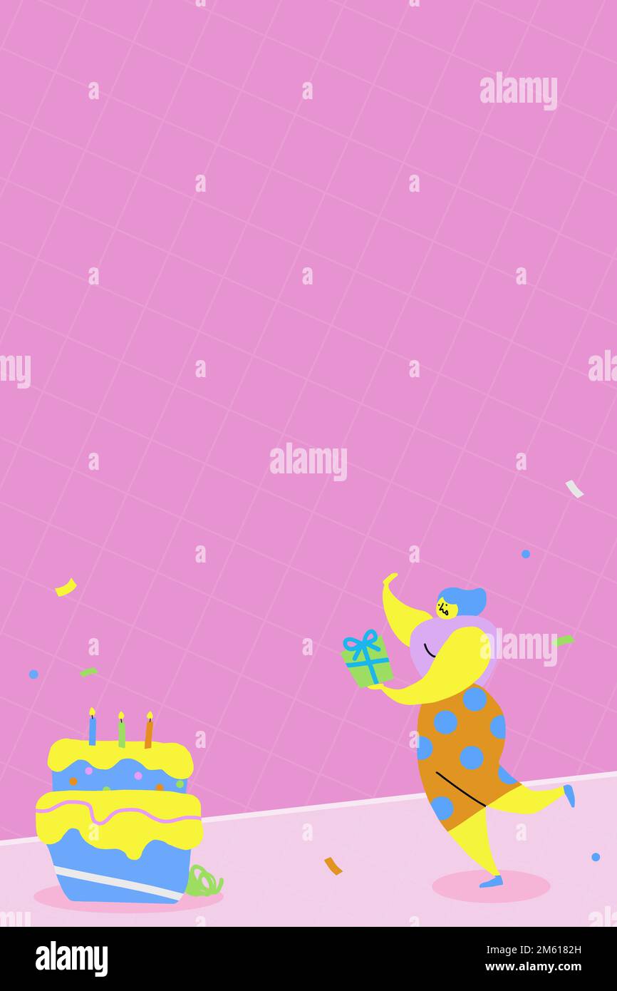 Woman celebrating a birthday party background vector Stock Vector Image ...