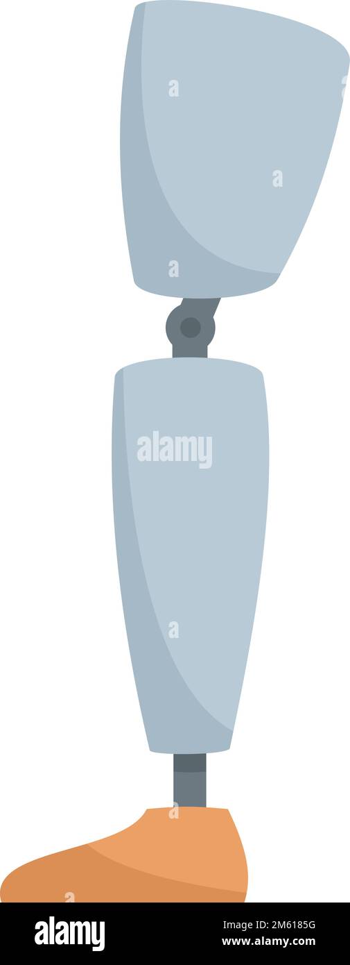 Metal prosthetic leg icon. Flat illustration of Metal prosthetic leg ...