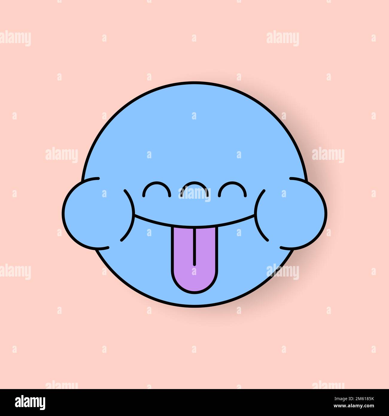 Funky blue monster frog emoji sticker vector Stock Vector Image & Art ...