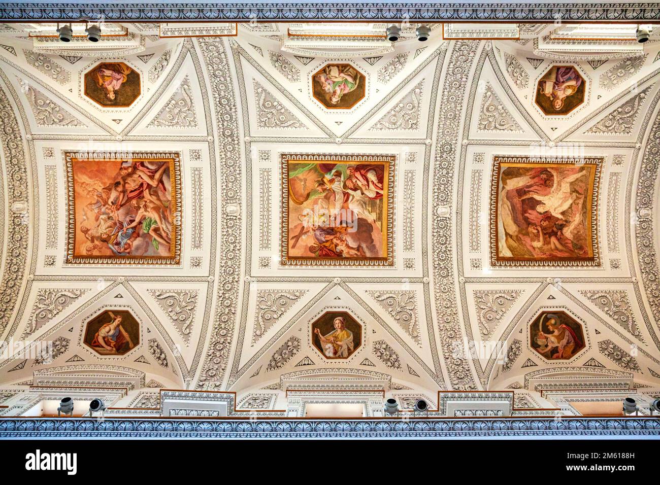 Beautifully painted ceiling of the Church of San Martino in Erica ...