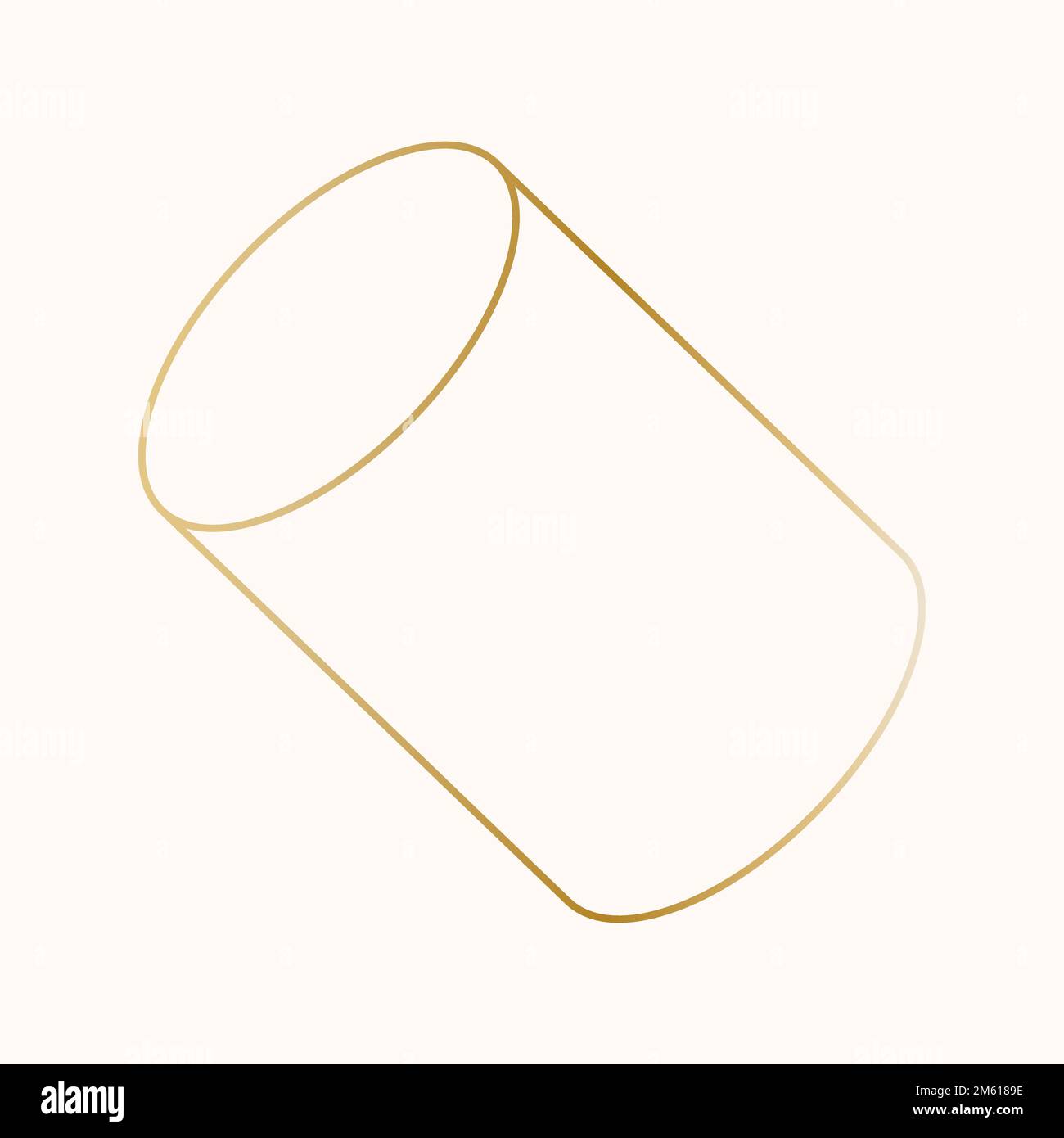 Minimal gold cylinder shape vector Stock Vector Image & Art - Alamy