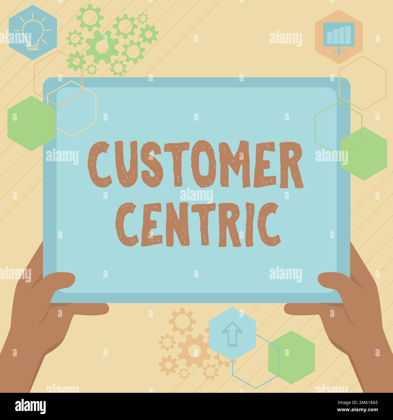 Conceptual Display Customer Centric Business Concept Process Of Looking After Customers To