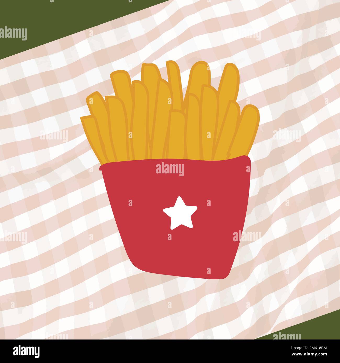 Cute fries doodle sticker vector Stock Vector Image & Art - Alamy