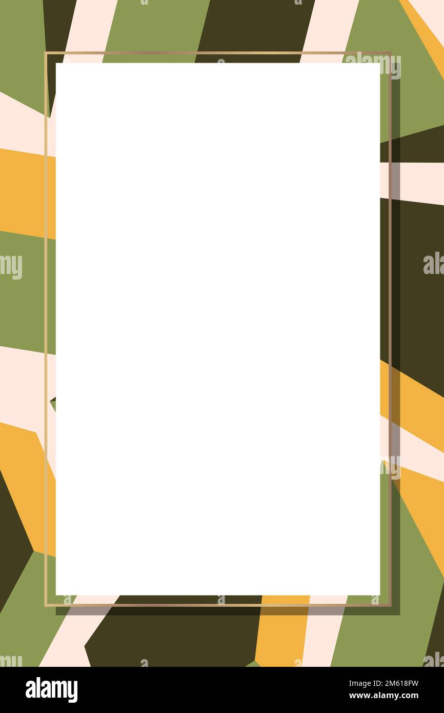 Retro green geometrical patterned frame vector Stock Vector Image & Art ...