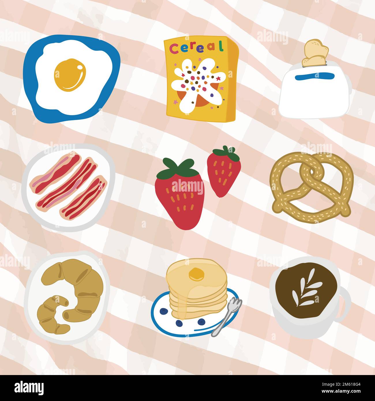Cute food doodle sticker set vector Stock Vector Image & Art - Alamy