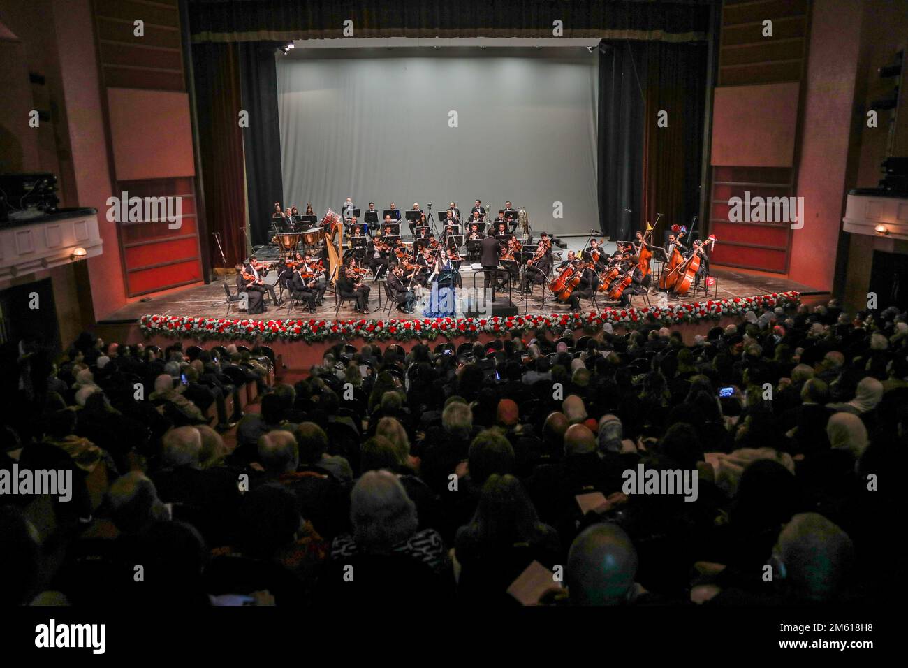 Cairo, Egypt. 31st Dec, 2022. General view for theater during a concert ...