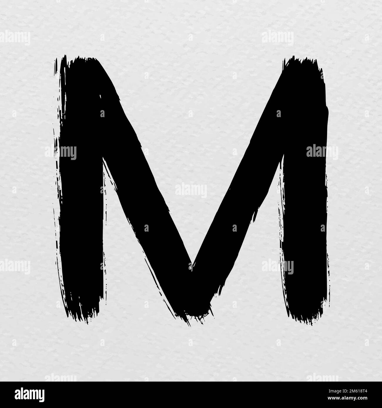 Letter M grunge hand lettering typography vector Stock Vector Image ...