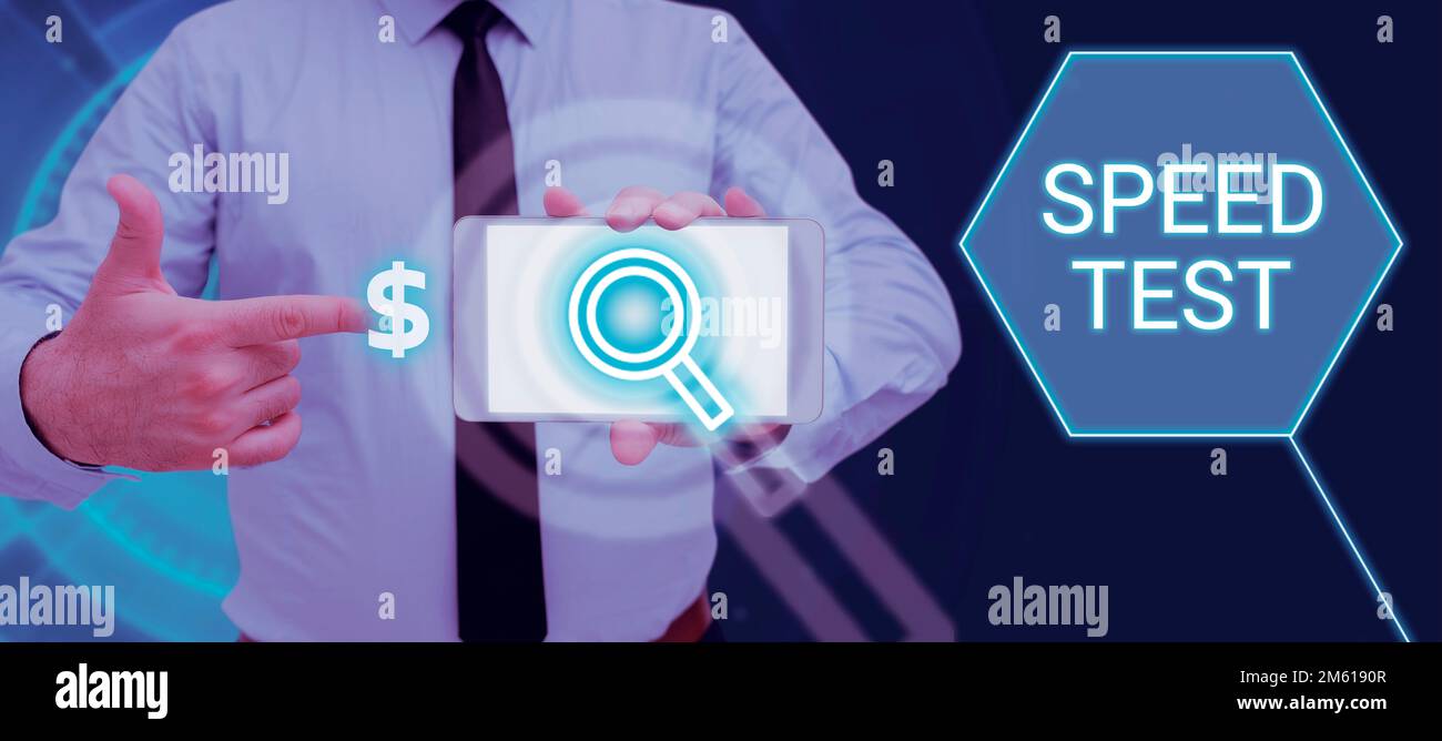 Text caption presenting Speed Test. Business showcase psychological ...