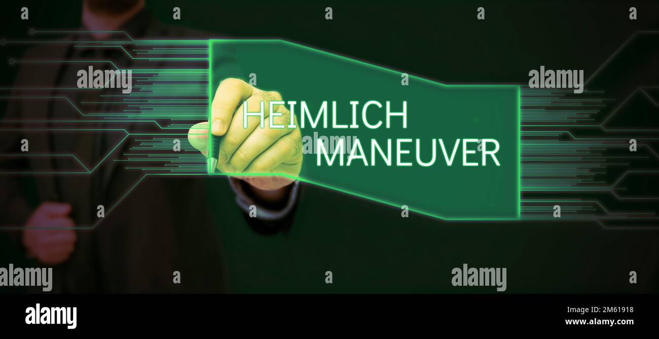 Inspiration showing sign Heimlich Maneuver. Word for application of ...