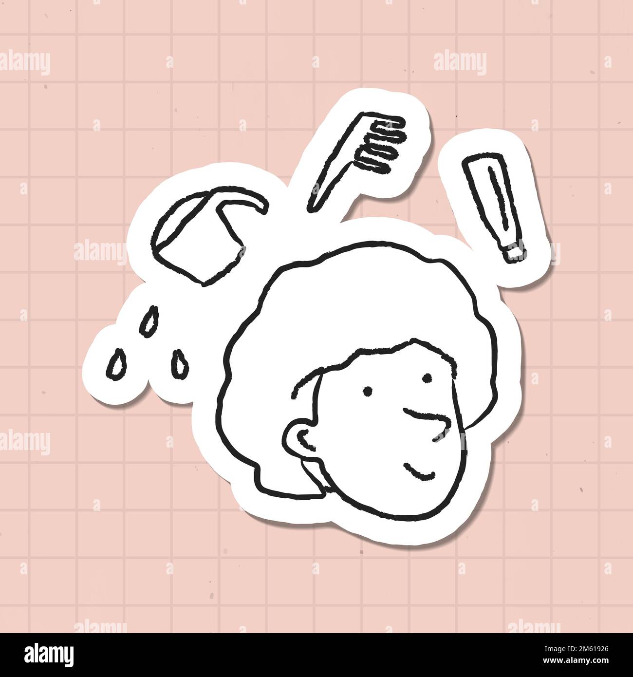 Coloring your hair doodle sticker vector Stock Vector Image & Art - Alamy