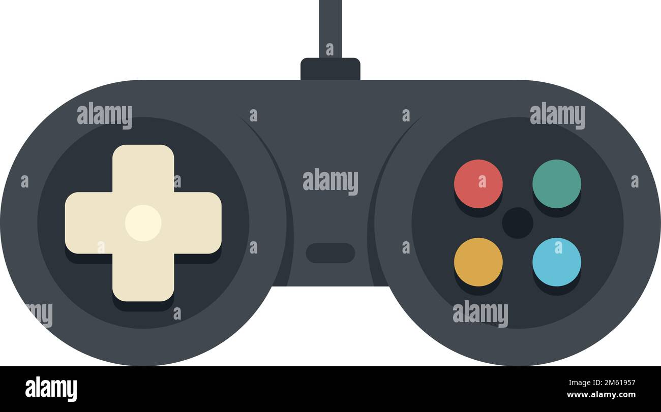 Game joystick icon flat vector. Gamepad control. Computer gamer ...
