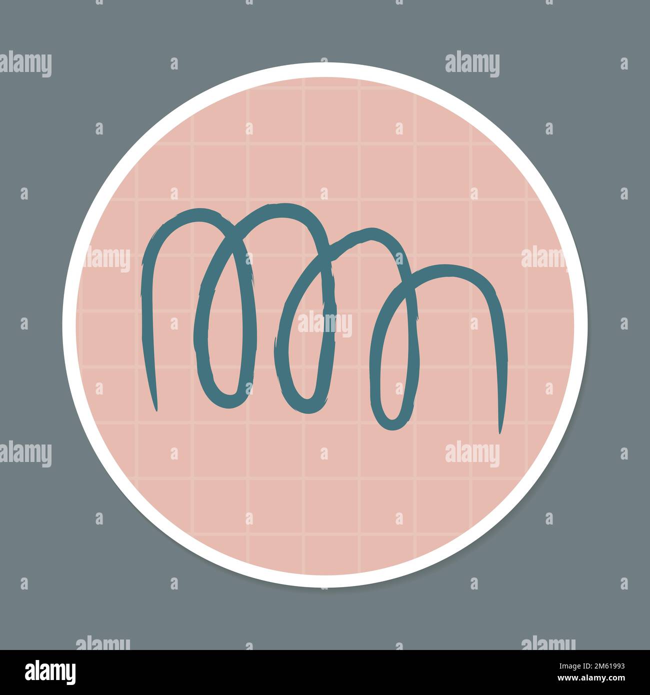 Spiral doodle social story highlight sticker vector Stock Vector Image ...