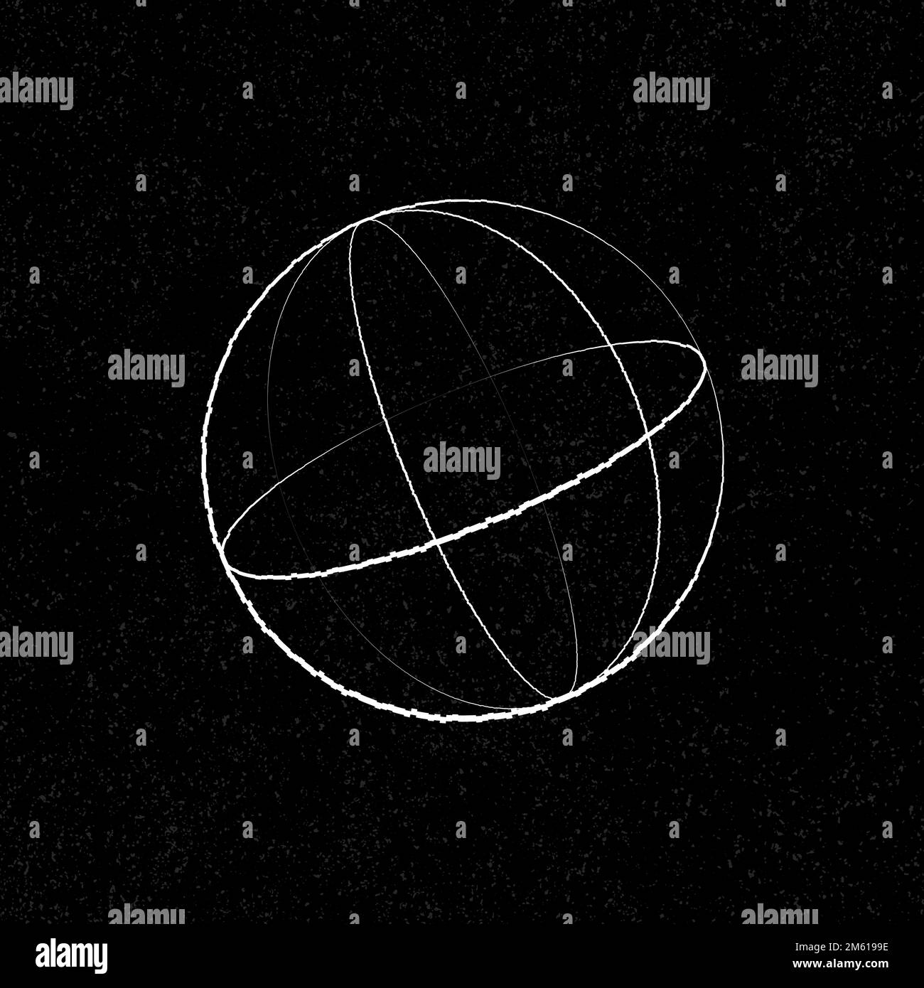 Distorted 3D sphere outline on a black background vector Stock Vector ...