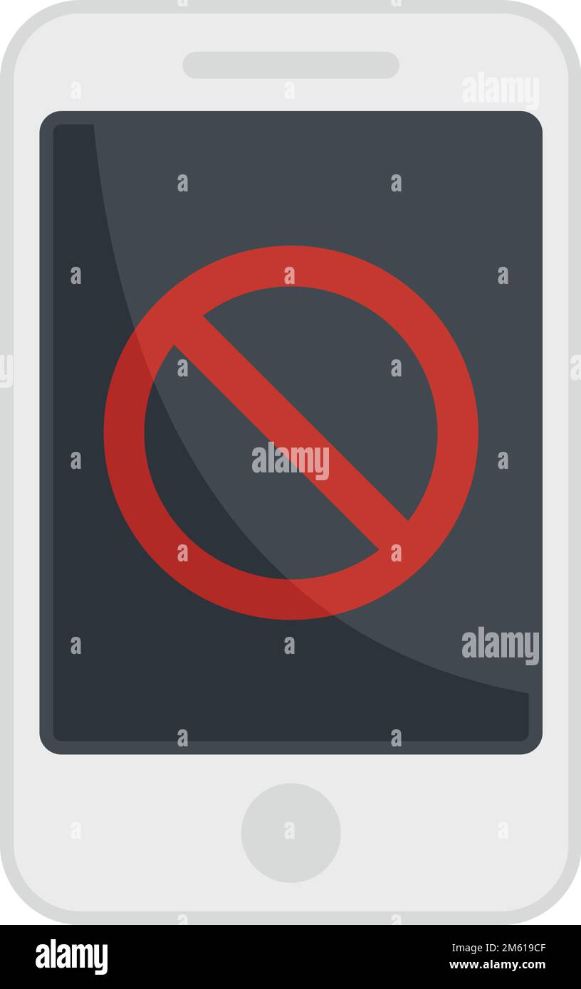 Shutdown phone icon flat vector. Mobile switch off. Smartphone shutdown ...
