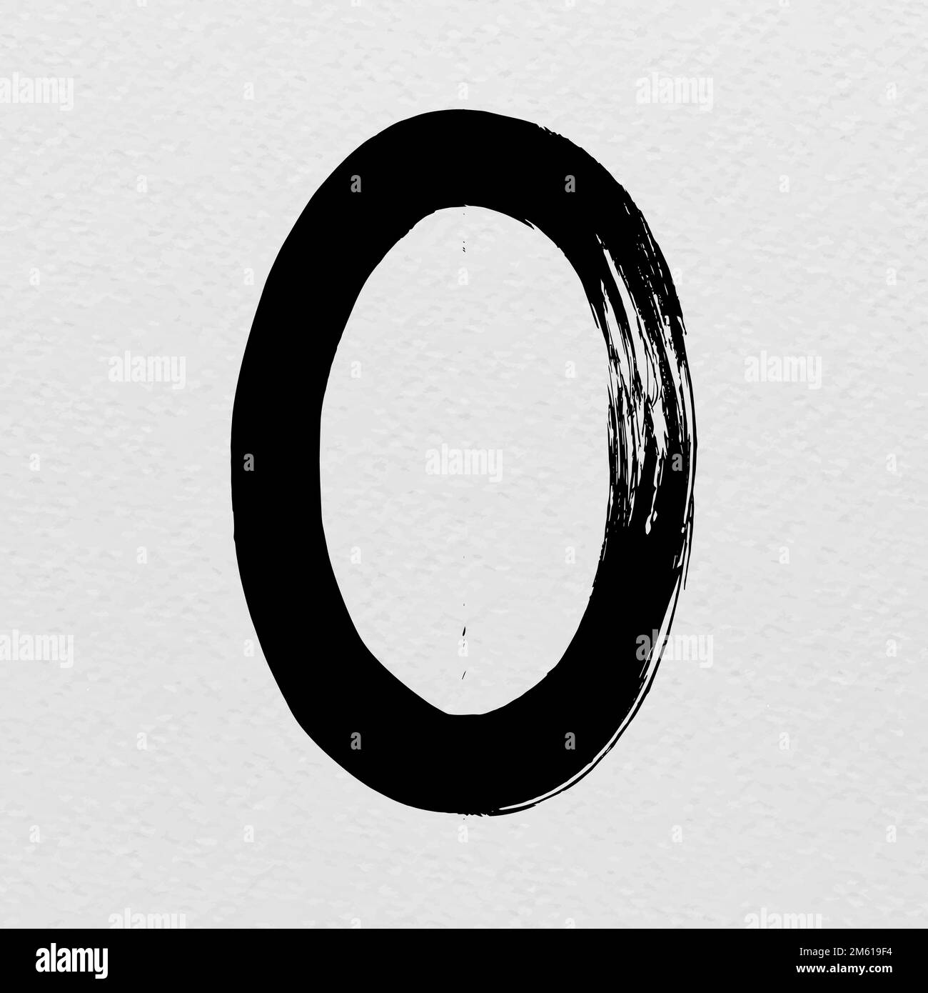 Number 0 brush stroke handwritten typography vector Stock Vector Image ...