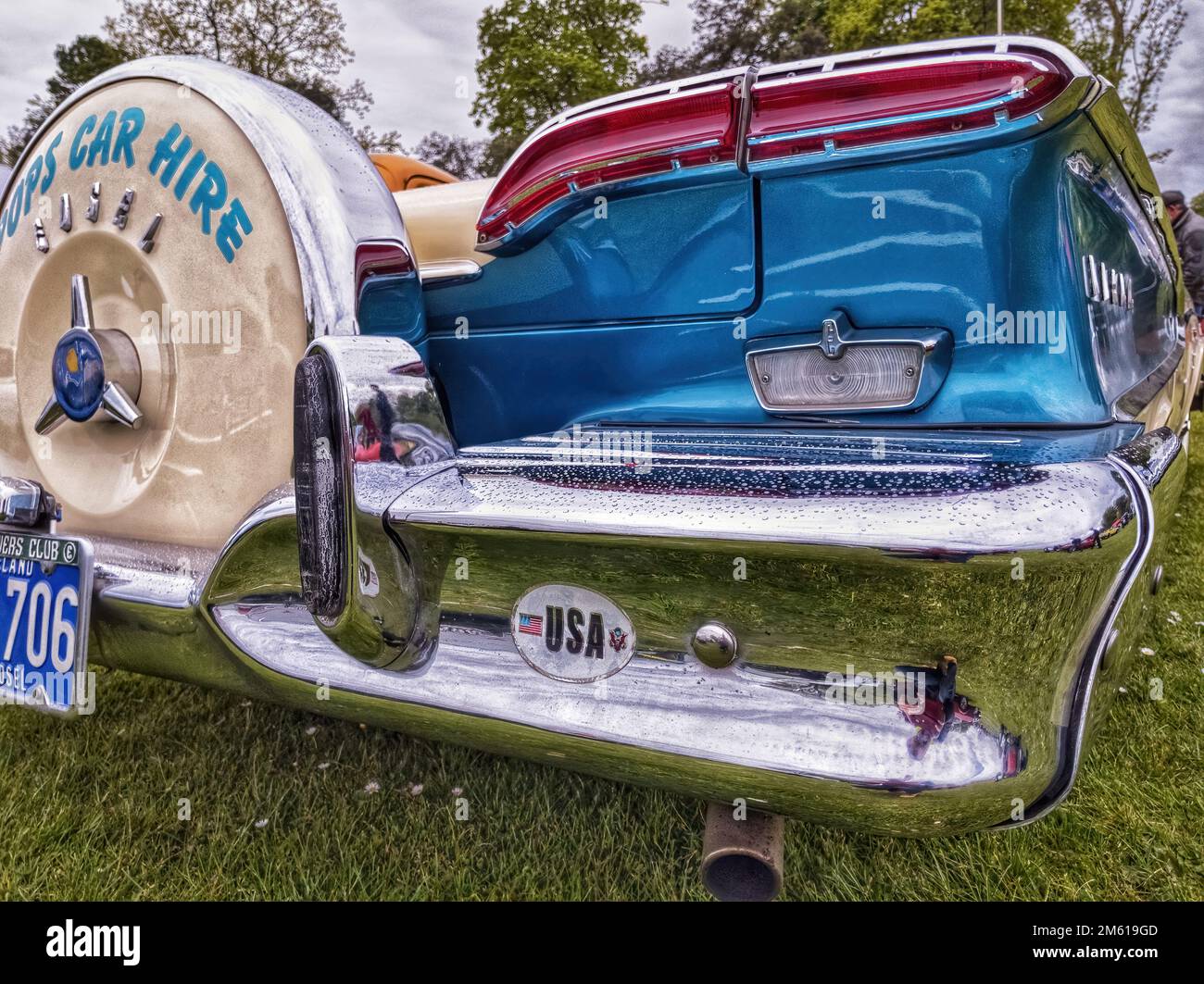 Swansea, UK - May 2, 2022: Singleton Park vintage car Show, Back of a ...
