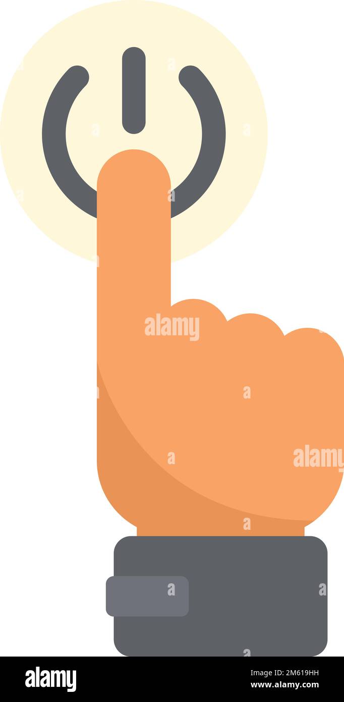 Turn off button icon flat vector. Light power. Electric switch isolated ...