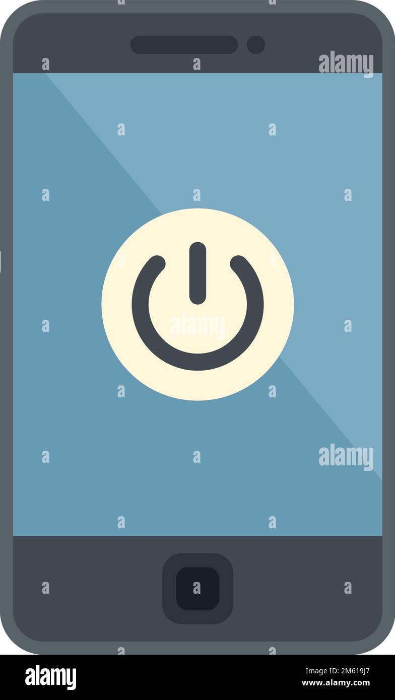 Turn off smartphone icon flat vector. Turn off mobile phone. Cellphone ...