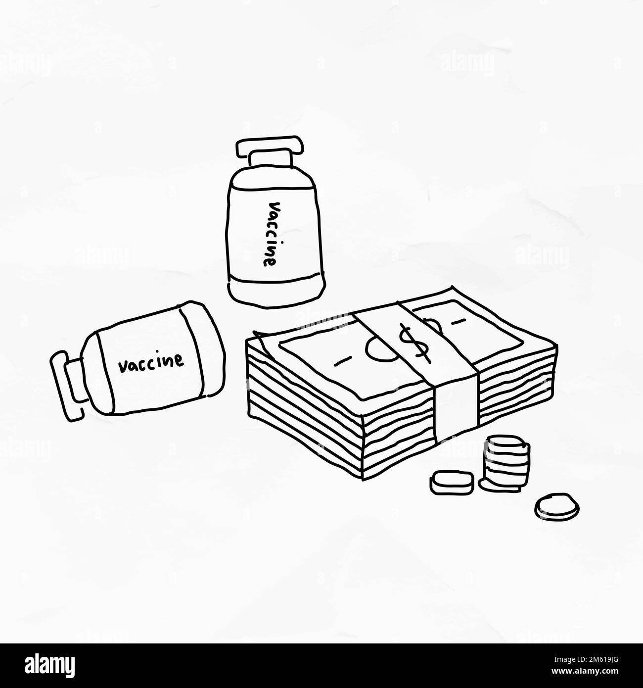 Big pharma vector and vaccine development doodle illustration Stock ...