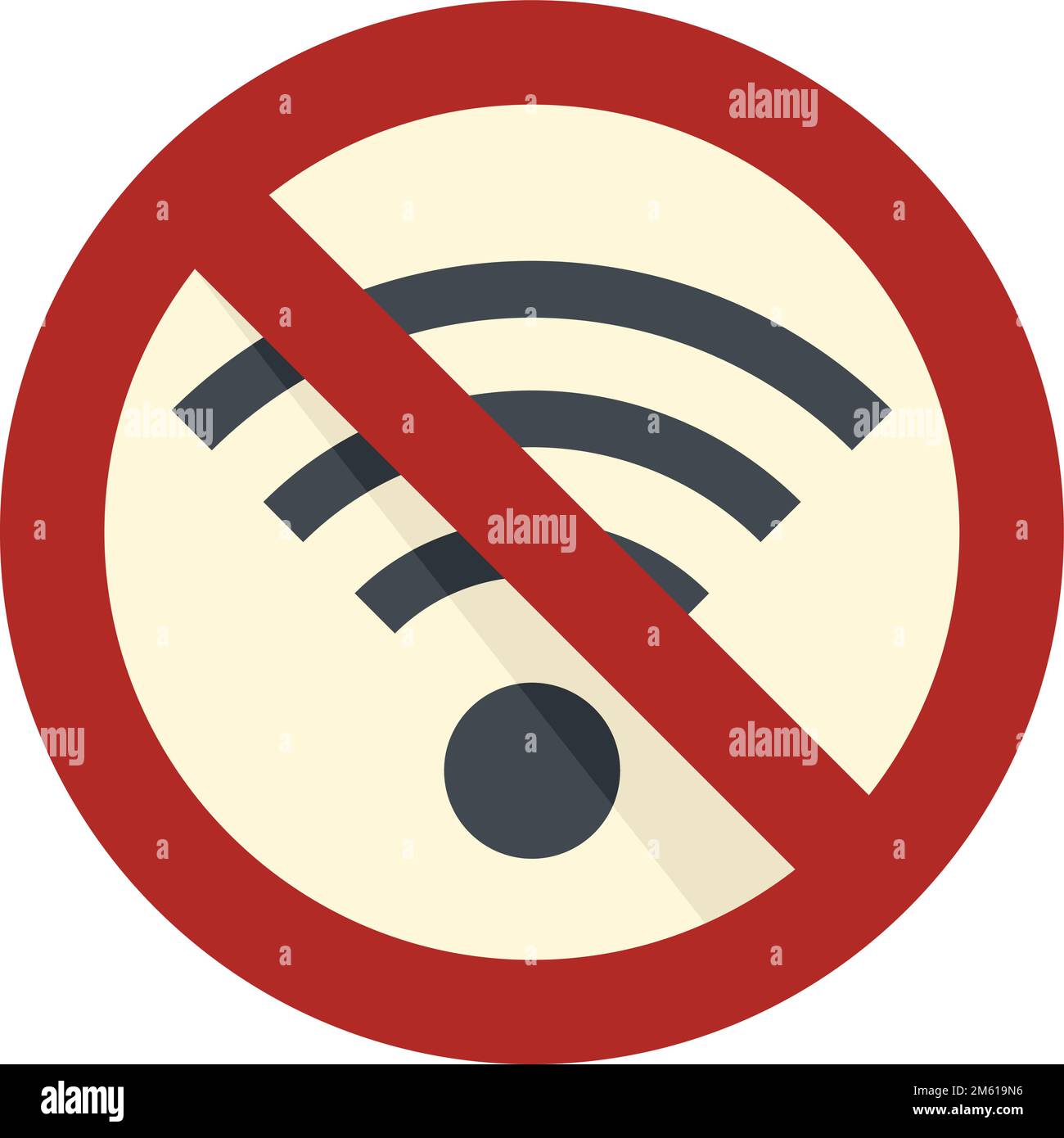 No wifi icon flat vector. Internet network. Bad signal wifi isolated ...