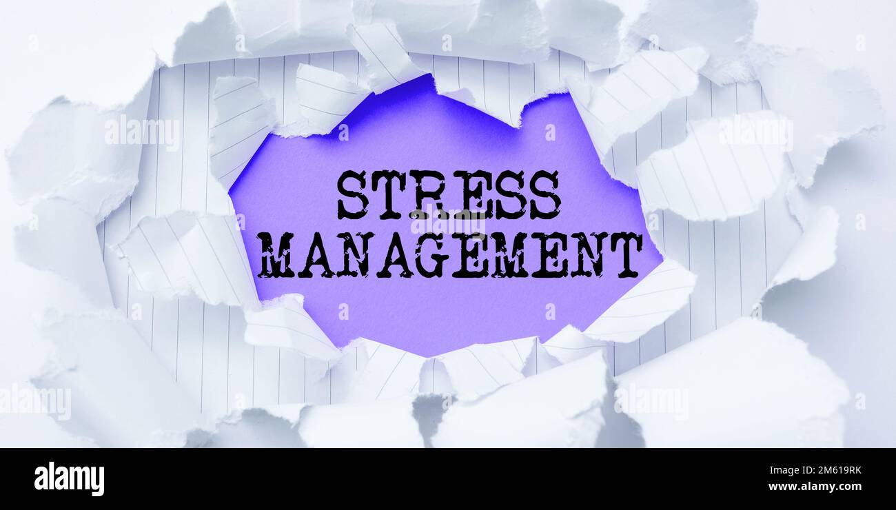 Text showing inspiration Stress Management. Business approach learning ...