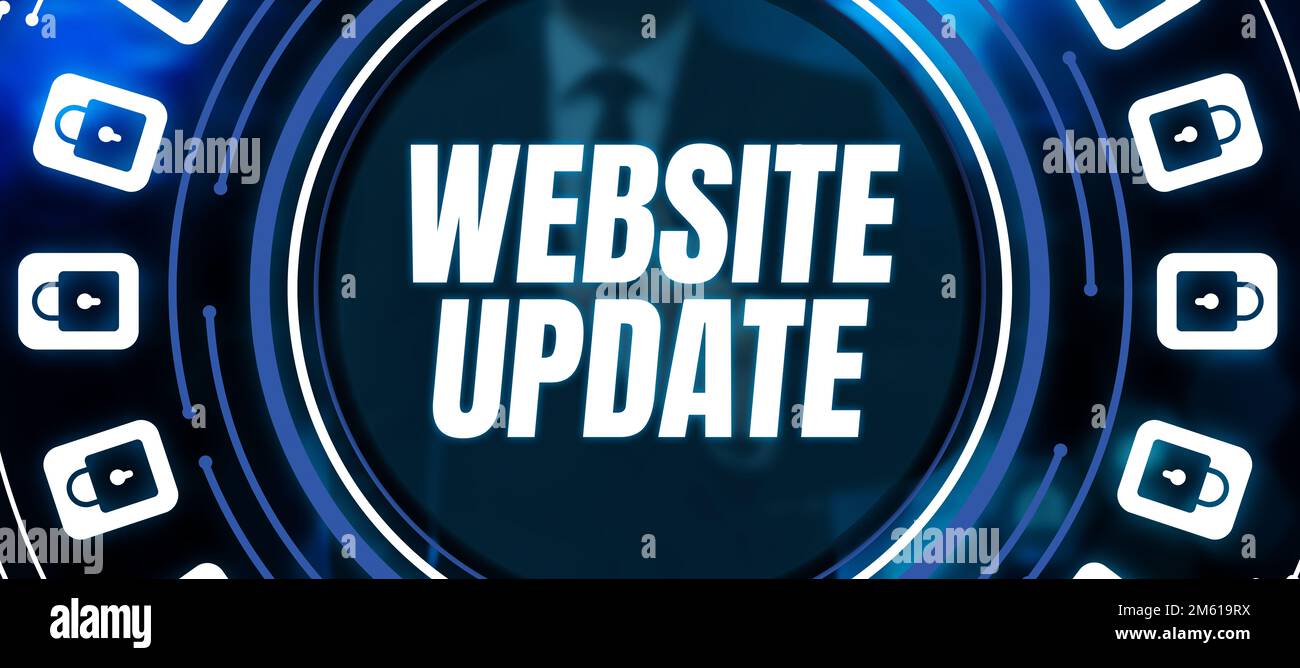 Hand writing sign Website Update. Concept meaning keeping the webpage ...