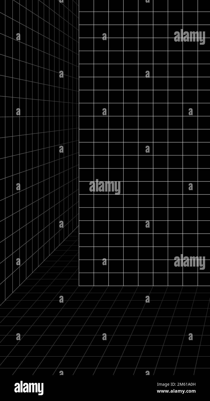 3D wireframe grid room background vector Stock Vector Image & Art - Alamy