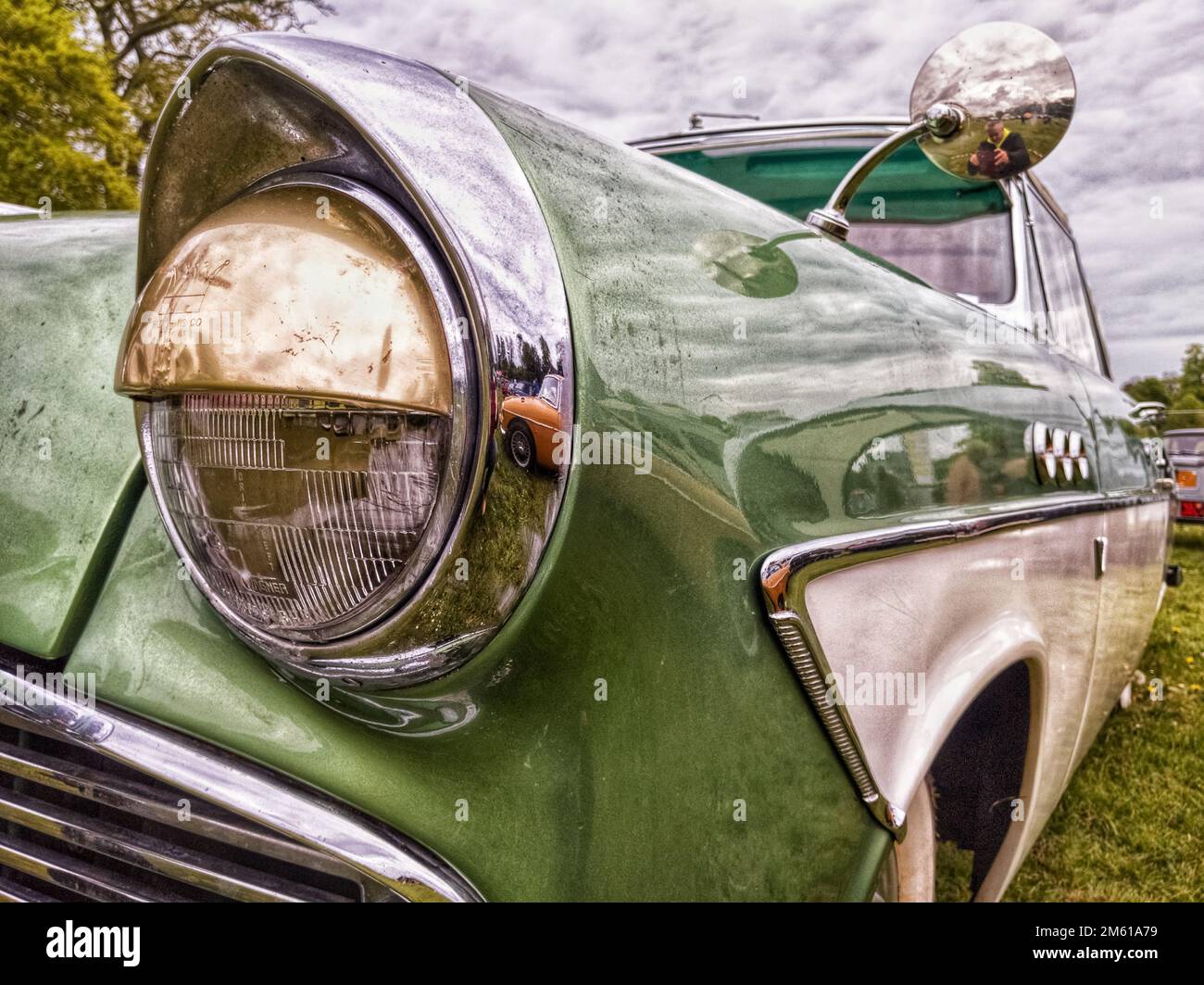 Swansea, UK - May 2, 2022: Singleton Park vintage car Show, Front and ...