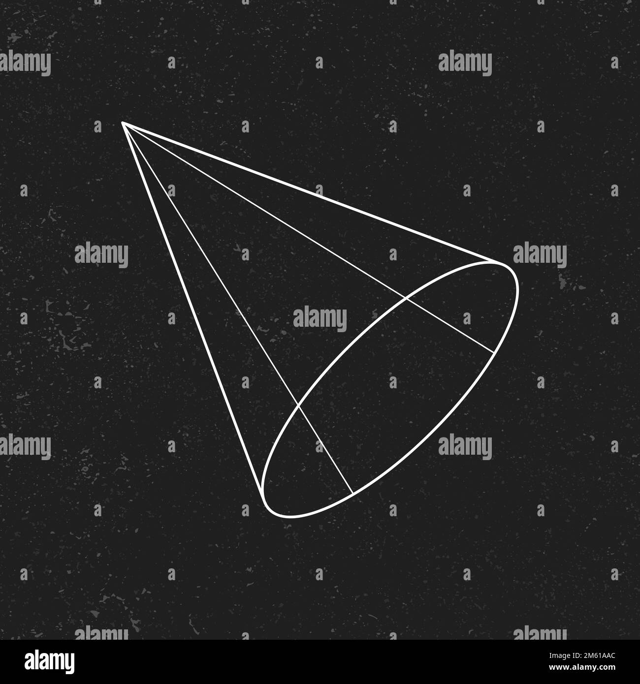 White 3D geometric cone on a black background vector Stock Vector Image ...