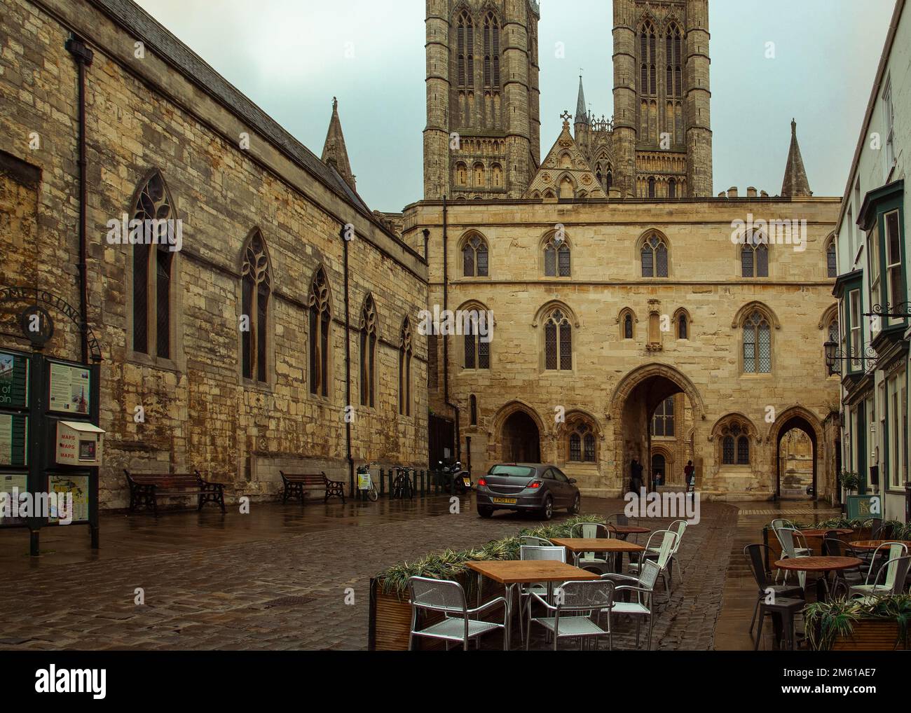 Exchequer Gate as seen from Castle Hill. The three arched passages of ...