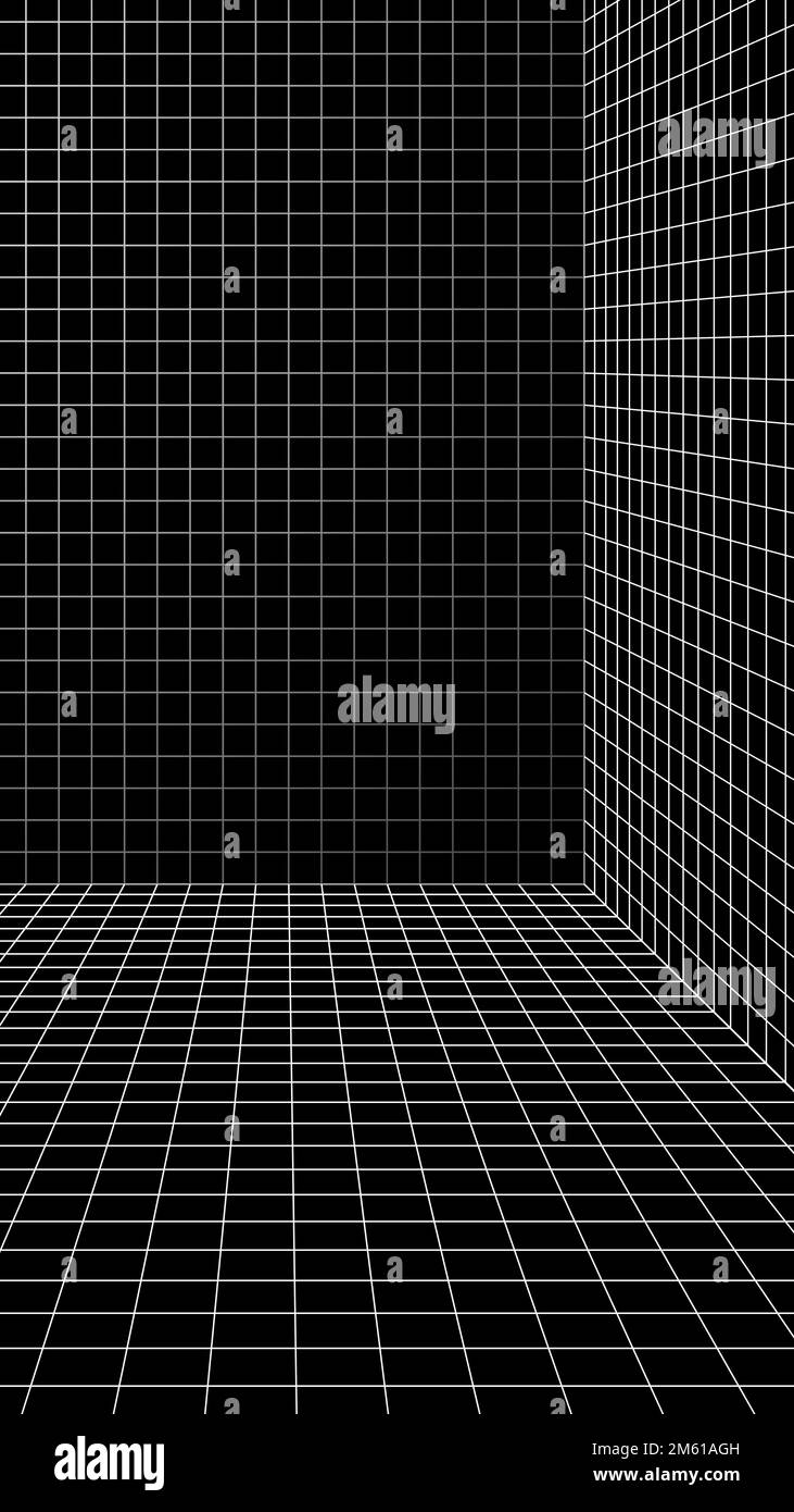 3D wireframe grid room background vector Stock Vector Image & Art - Alamy