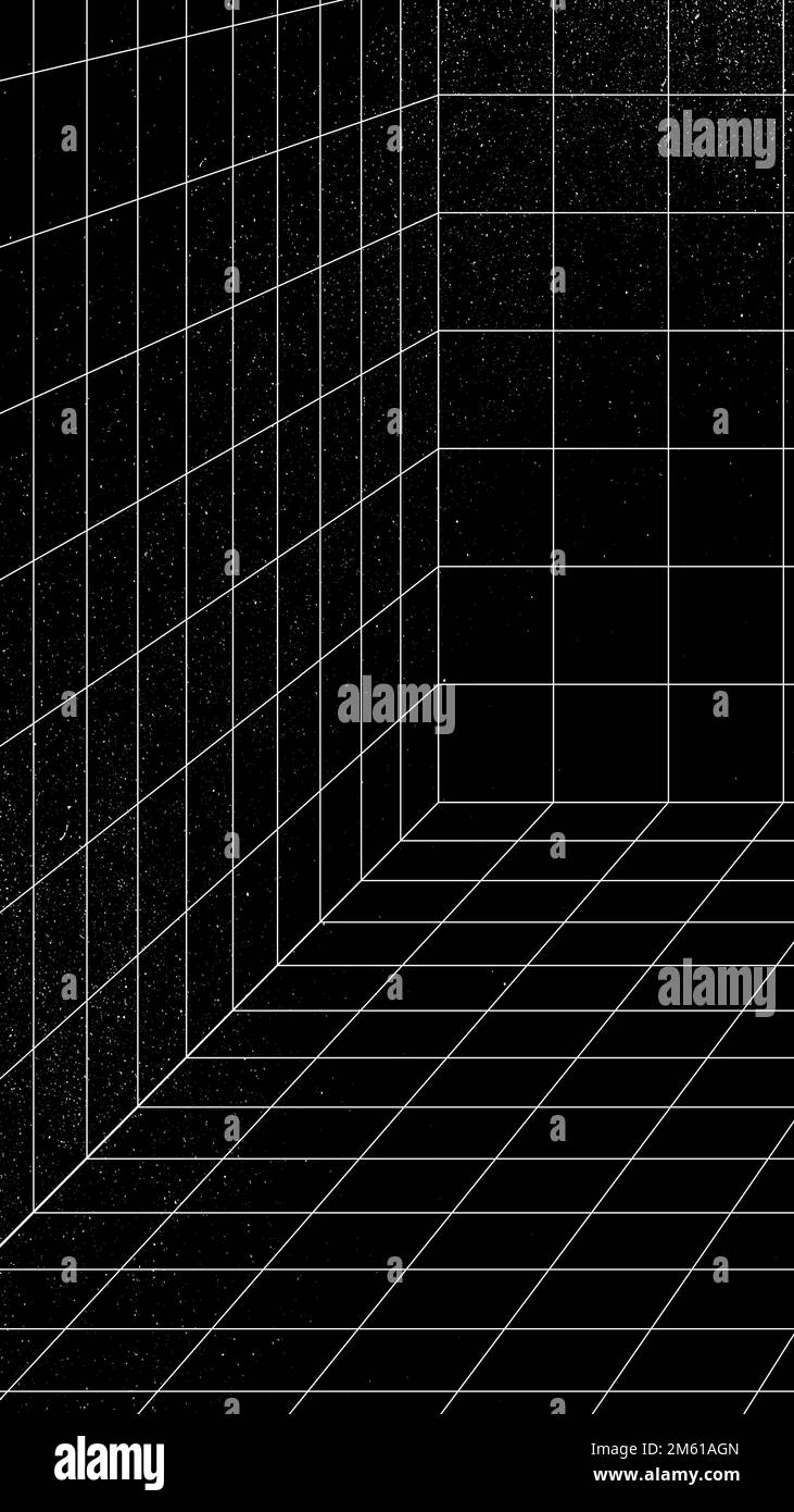 3D wireframe grid room background vector Stock Vector Image & Art - Alamy