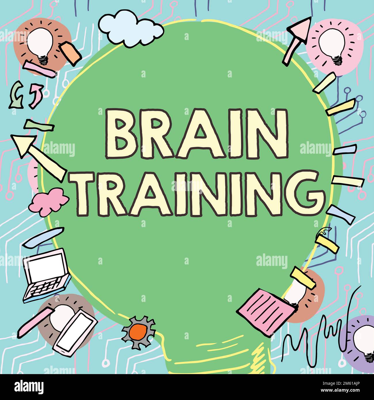 Text sign showing Brain Training. Word for mental activities to ...