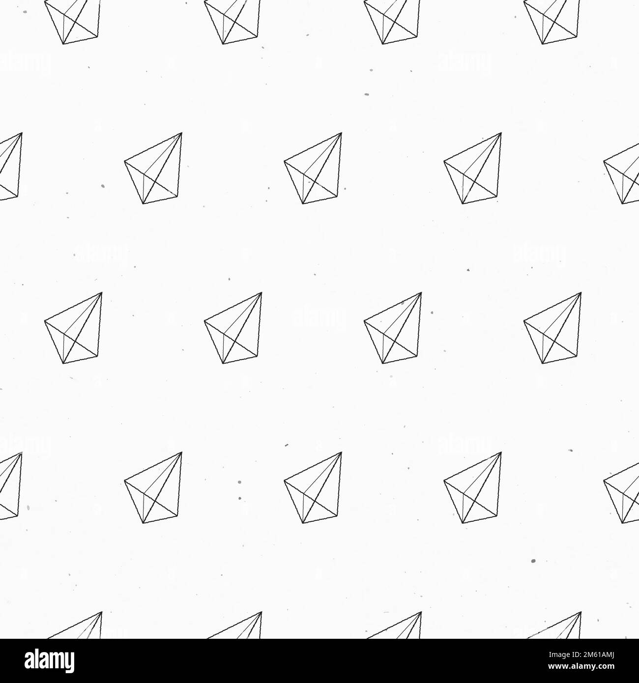 Seamless 3D asymmetric hexagonal bipyramid pattern on a white ...