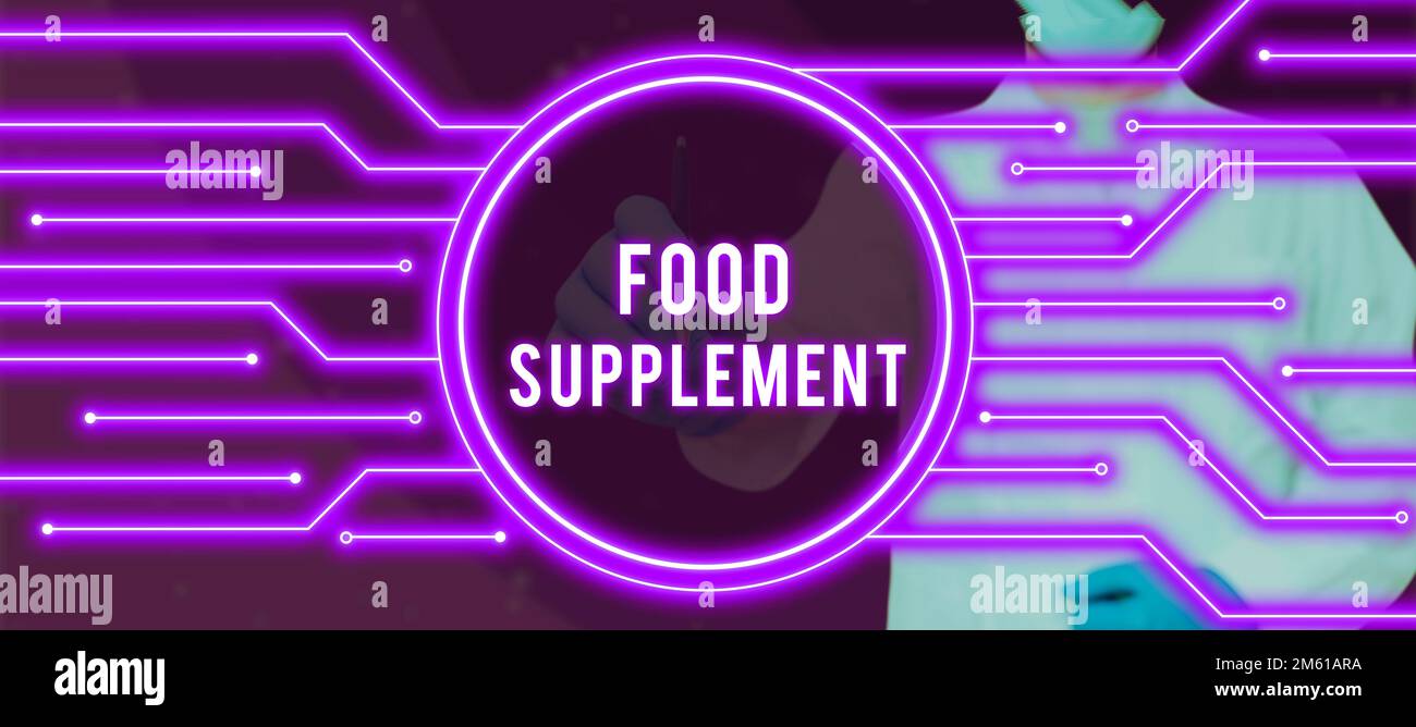 Text sign showing Food Supplement. Business concept Conditions and ...