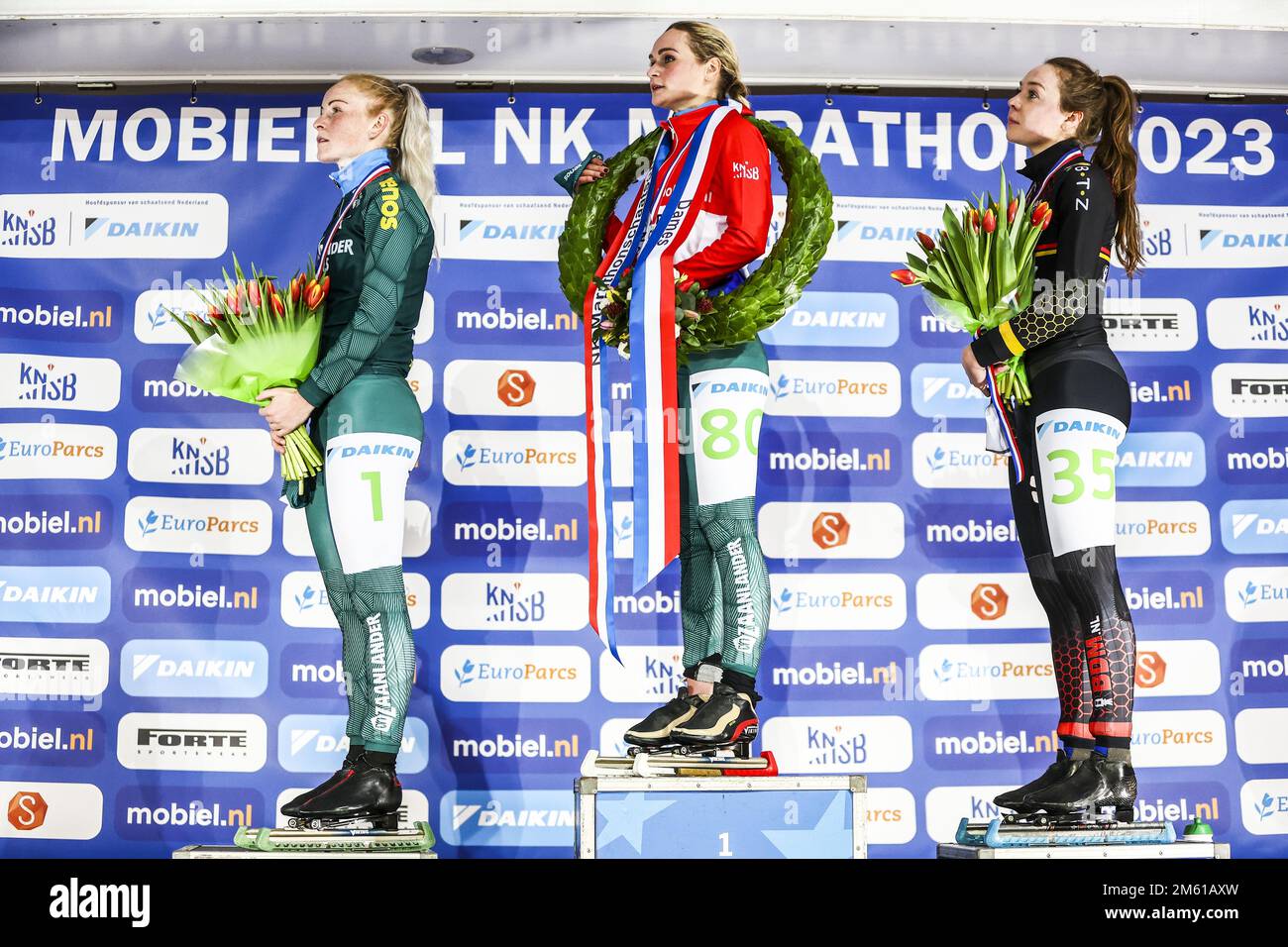 Amsterdam Winner Irene Schouten Amidst L Marijke Groenewoud Second And Merel Bosma Third
