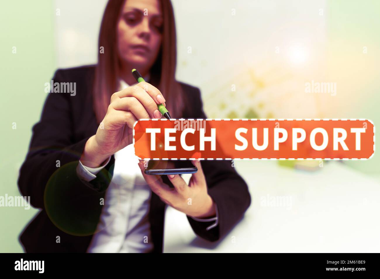 Text caption presenting Tech Support. Business overview Assisting individuals who are having ...