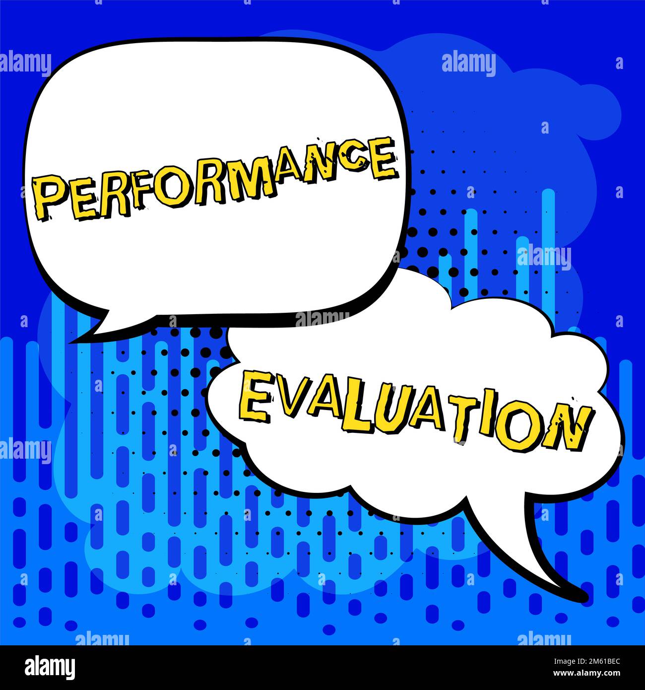 Sign displaying Performance Evaluation. Word Written on the development and action planning of ...