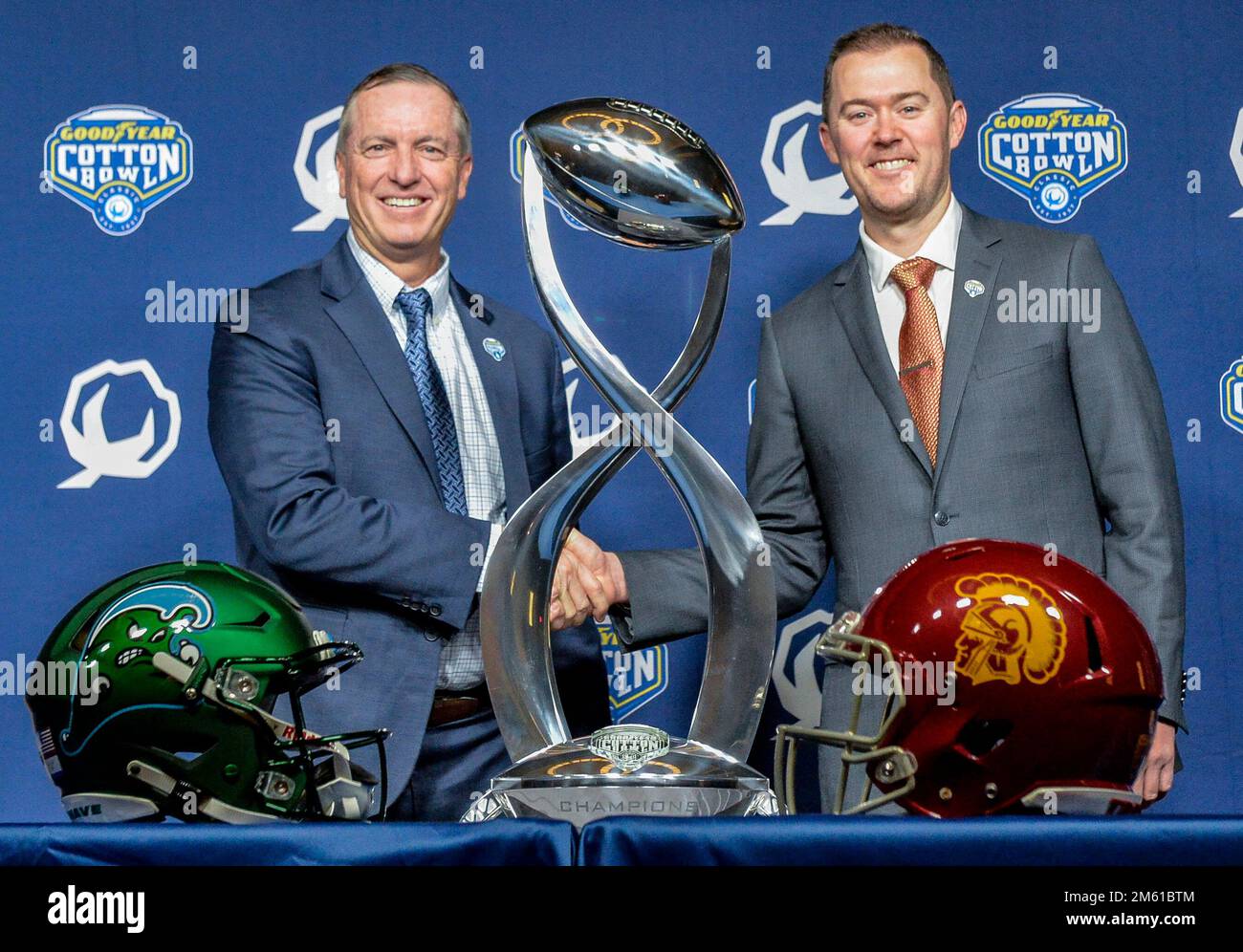 Dallas, Texas, USA. 1st Jan, 2023. Pre game press conference and trophy ...
