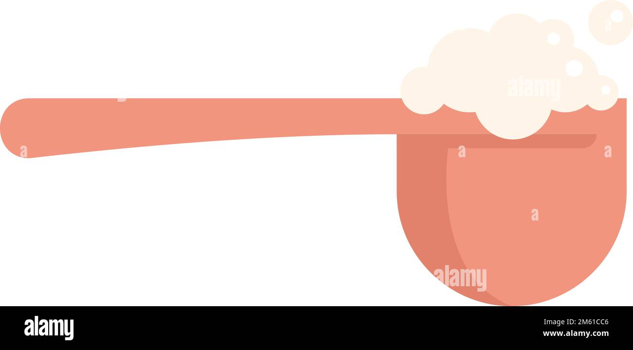 Softener plastic spoon icon. Flat illustration of Softener plastic ...