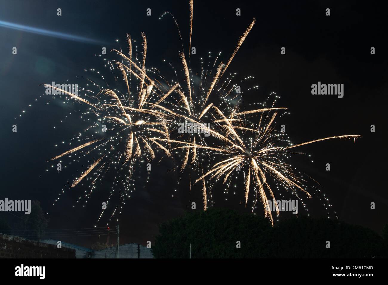 Fireworks light up the sky over Nakuru City during the New Year ...