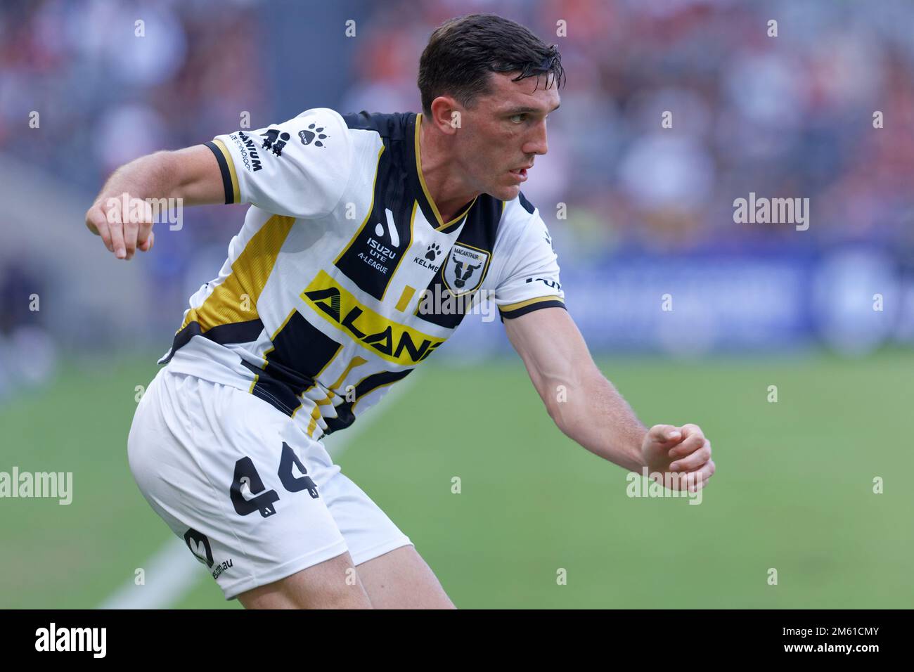 Sydney, Australia. 1st Jan 2023. Matthew Millar of Macarthur FC strikes ...