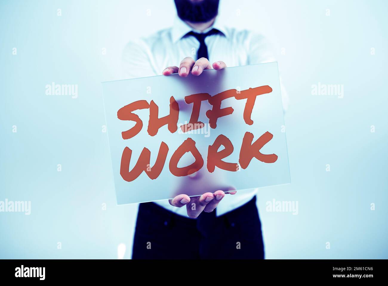 Conceptual display Shift Work. Business approach work comprising ...
