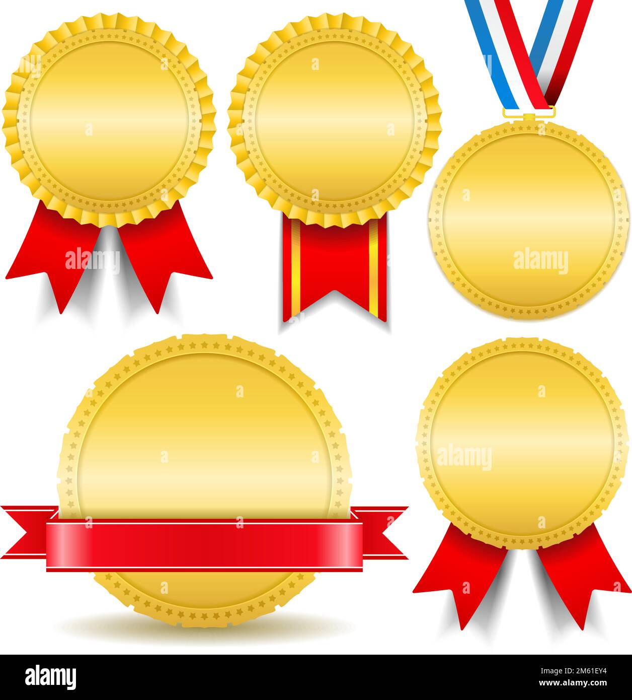 Set of golden medals, vector eps10 illustration Stock Vector Image ...