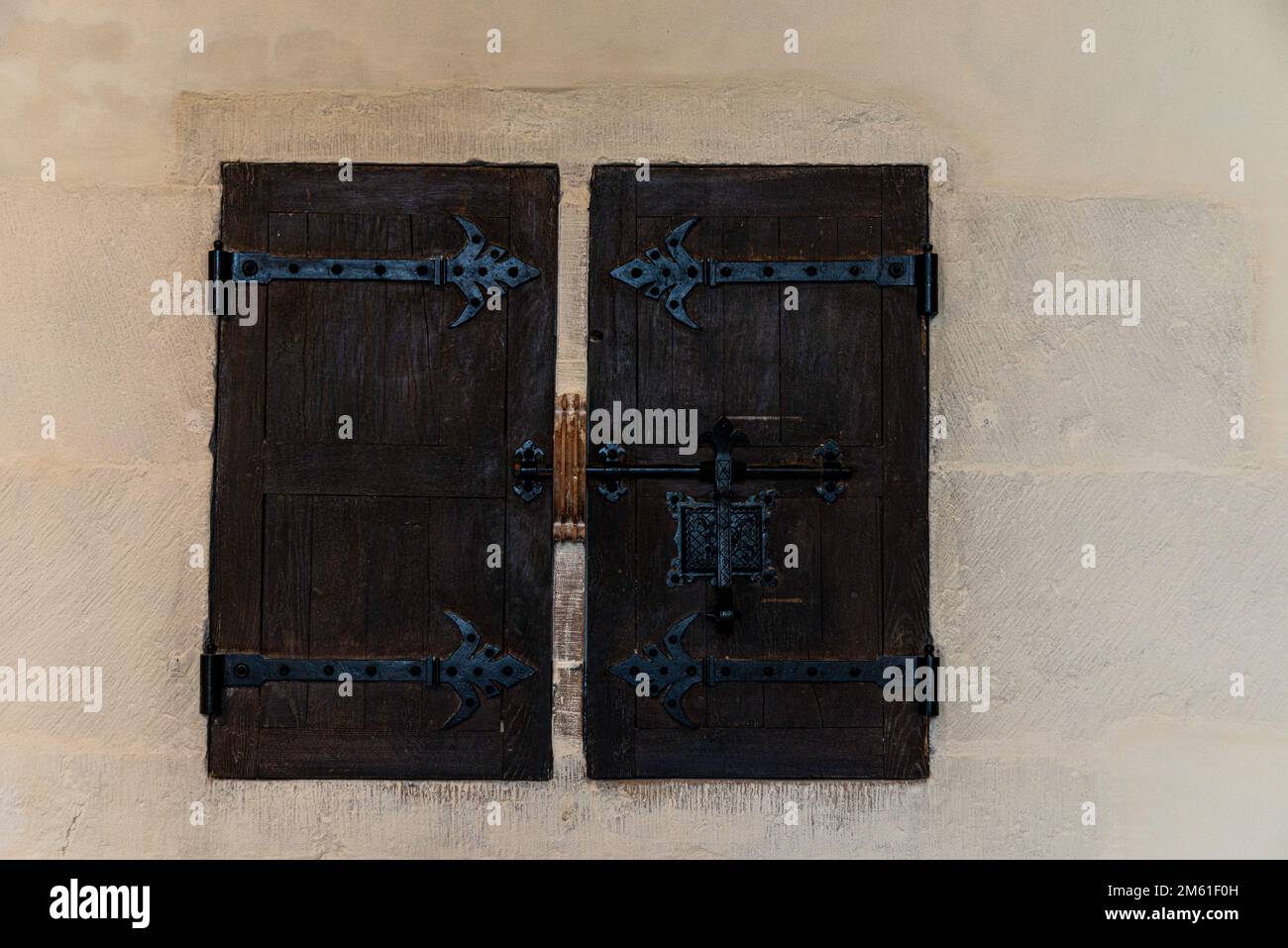 Wooden shutters over window Stock Photo - Alamy