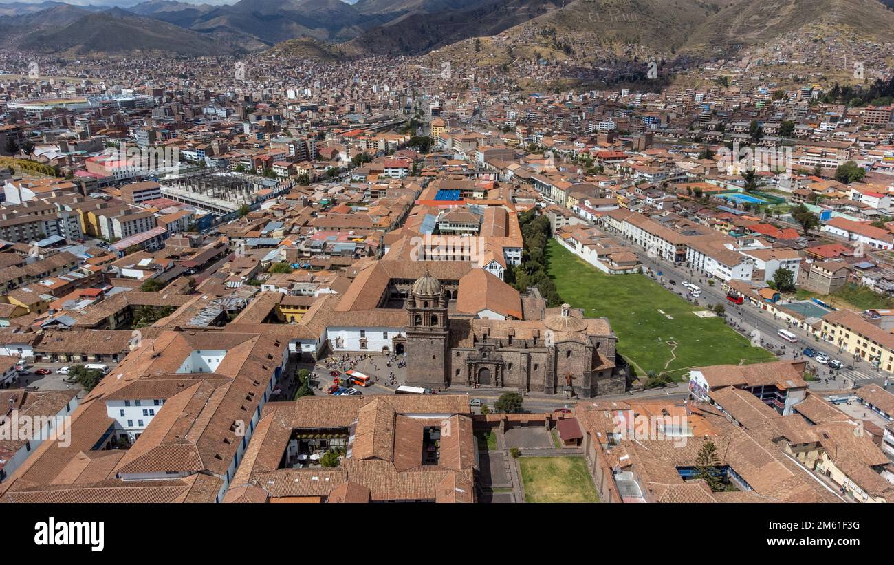 Aerial view of the Coricancha temple in Cusco. Peru Stock Photo - Alamy